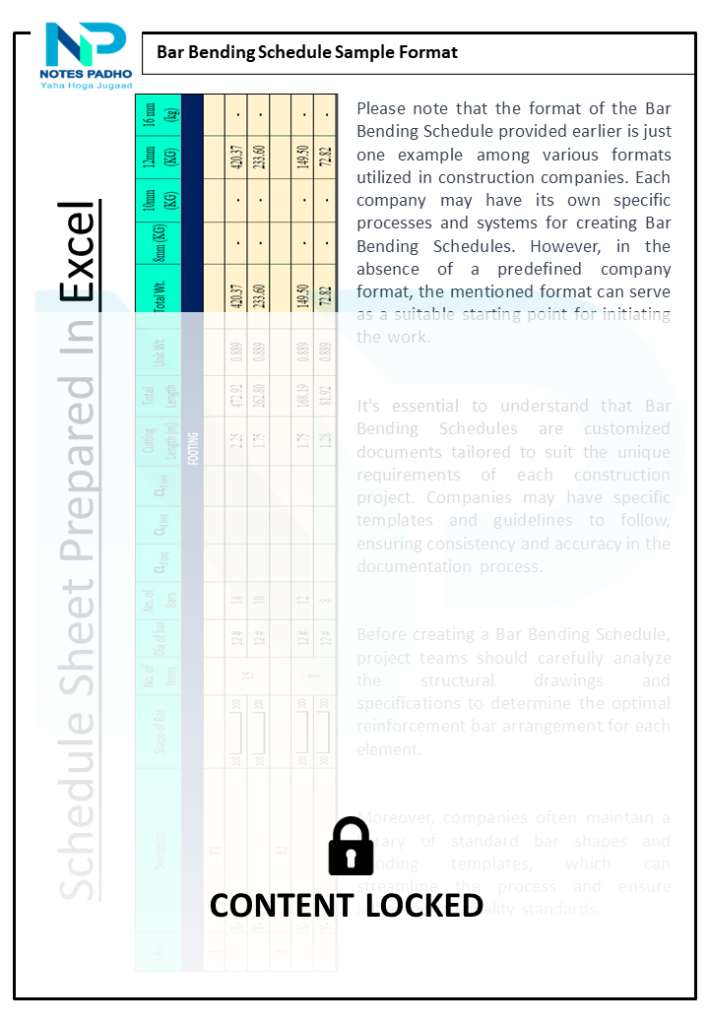 Bar Bending Schedule BBS E-Book | Reinforcement Detailing Guide – Notes ...
