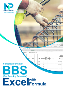 Automatic BBS Excel Format With Formulas | Bar Bending Schedule ...