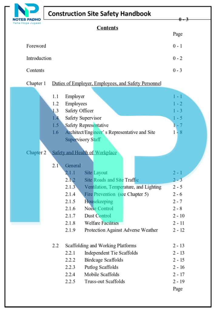 Construction Site Safety Handbook | PPE, Fire & Accident Prevention ...